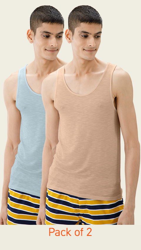 Damensch Value-Deal Neo-Skin Vests Breezy Beige, Ice Blue | damensch